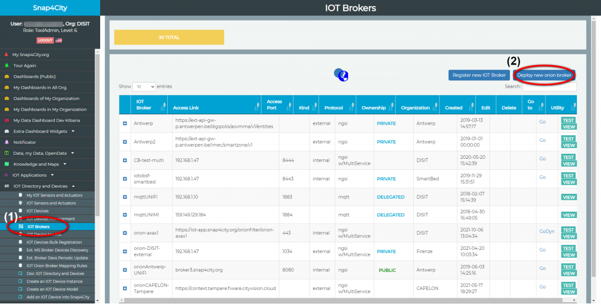 HOWTO: FIWARE Orion Brokers automatic deployment and update | Snap4City