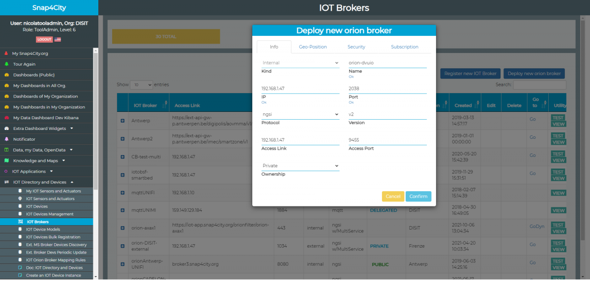 HOWTO: FIWARE Orion Brokers automatic deployment and update | Snap4City