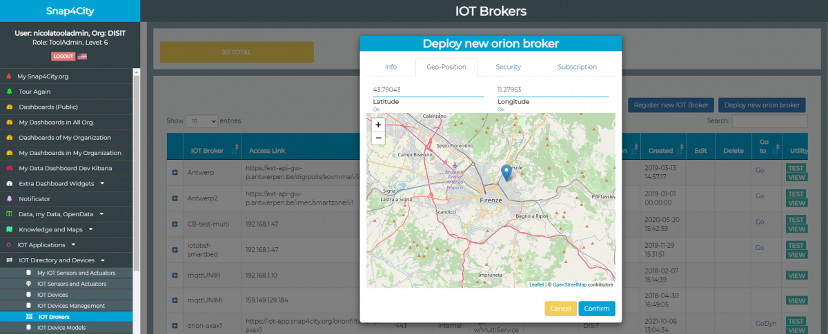 HOWTO: FIWARE Orion Brokers automatic deployment and update | Snap4City